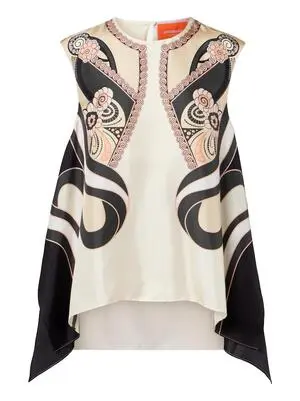 La DoubleJ La DoubleJ San Carlo Printed Silk Twill Top Multicoloured