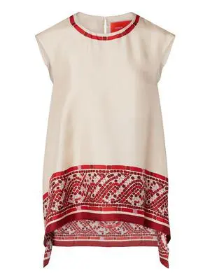 La DoubleJ San Carlo Printed Silk Twill Top - Multicoloured