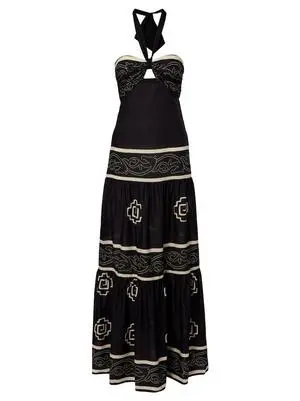 Johanna Ortiz Orilla Del Mar Cotton Poplin Maxi Dress - Black