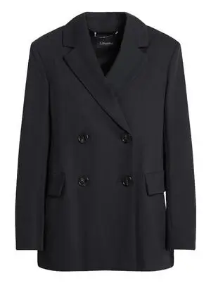 Max Mara Double-breasted Crêpe Jacket - Blue