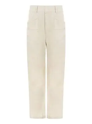 Isabel Marant Ecru Cotton Baggy Trousers - Beige
