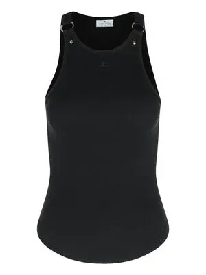 COURREGES Cotton Stretch Tank Top - Black
