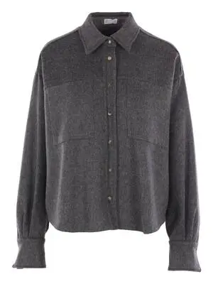 Brunello Cucinelli Wool Cloth Overshirt - Anthracite+medium Gray