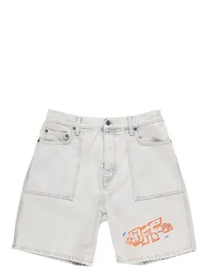 Off-White Utility Denim Shorts - Blue