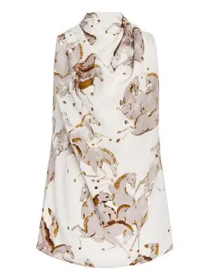 Altuzarra Sleary Draped Silk Top - Print
