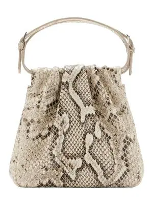 AMINA MUADDI Vittoria Snake-Effect Top Handle Bag
