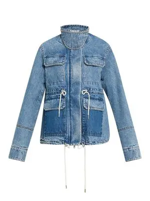 Co Cropped Denim Military Jacket - Indigo