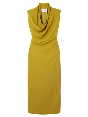 Tove Babette Draped Crepe Maxi Dress - Green