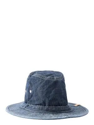 Visvim Logo-appliqued Denim Fedora - Blue