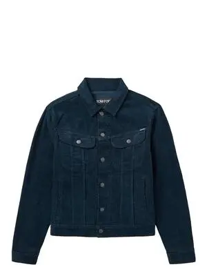 TOM FORD Slim-fit Cotton-blend Corduroy Trucker Jacket - Blue