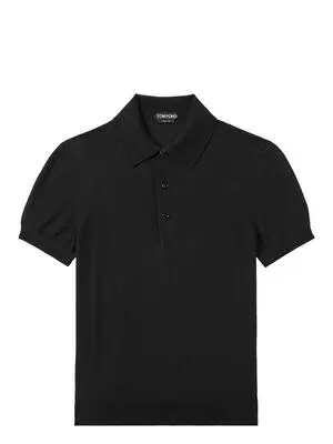 TOM FORD Cashmere And Silk-blend Polo Shirt - Black