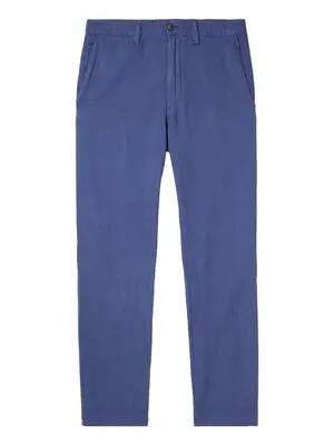 Polo Ralph Lauren Straight-leg Linen And Cotton-blend Trousers - Blue