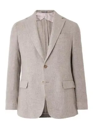 Ralph Lauren Purple Label Hadley Slim-fit Basketweave Cashmere Blazer - Gray