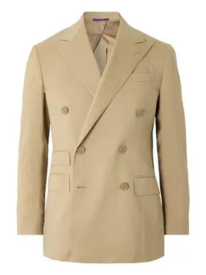 Ralph Lauren Purple Label Kent Double-breasted Wool Suit Jacket - Neutrals
