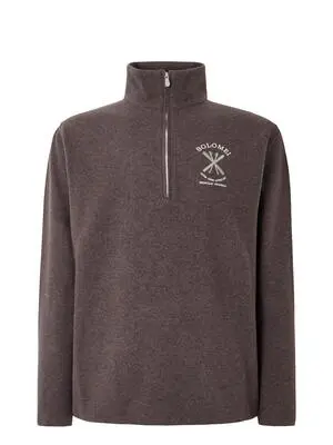 Brunello Cucinelli Logo-embroidered Fleece Half-zip Base Layer - Brown