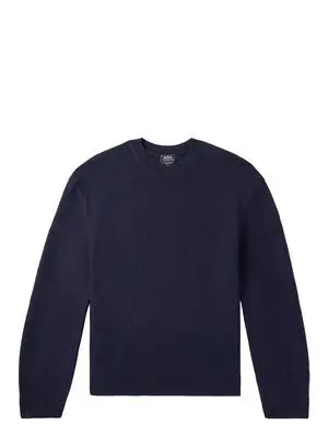 A.p.c. Thomas Logo Virgin Wool Sweater - Blue