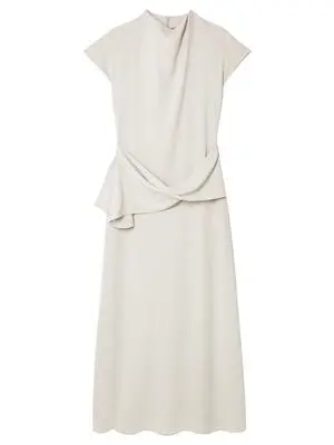 Tove Clem Draped Crepe Maxi Dress Gray