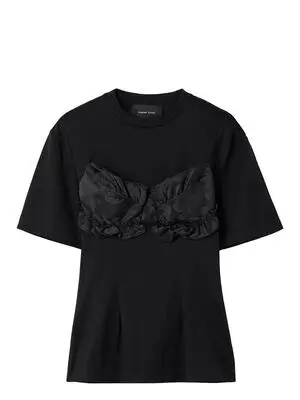 Simone Rocha Appliquéd Cotton-jersey T-shirt - Black