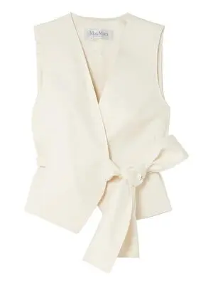 Max Mara Zampa Cotton-blend Wrap Vest - White