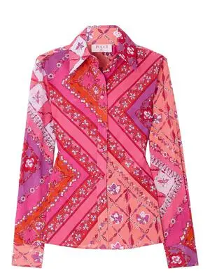 Emilio Pucci Printed Cotton-muslin Shirt - Pink