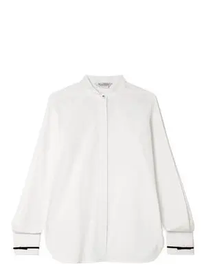Max Mara Otranto Grosgrain-trimmed Poplin Shirt - White