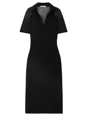 Max Mara Paneled Stretch-jersey Midi Dress - Black
