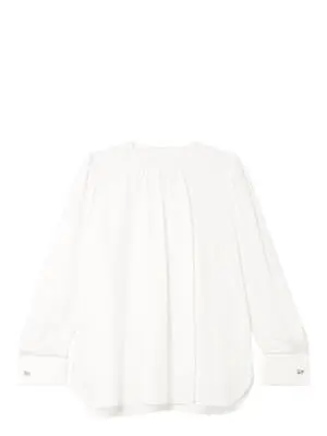 Max Mara Carol Gathered Silk Blouse - White