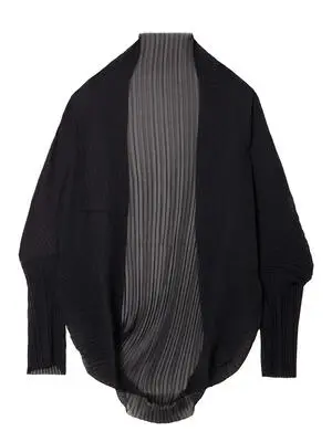 Max Mara Vesuvio Plissé-tulle Wrap - Black