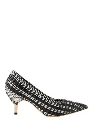 Gabriela Hearst Andres Two-tone Woven Leather Pumps - Black