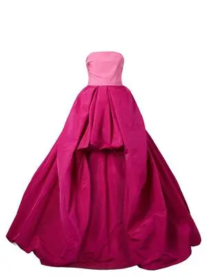 Carolina Herrera Strapless Two-tone Silk-faille Gown - Pink