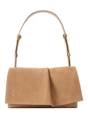 CHRISTIAN LOUBOUTIN Baggy Small Suede Shoulder Bag - Neutrals