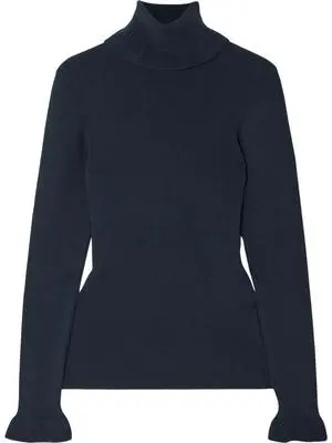 CHLOÉ Logo Detailed Ribbed Turtleneck Sweater