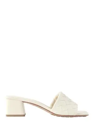 Bottega Veneta Riva Intrecciato Leather Mules - Off-white