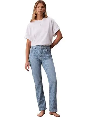 Calvin Klein High Rise Straight Jeans Broad Light