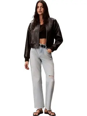 Calvin Klein High Rise Straight Jeans - Highland Destroy