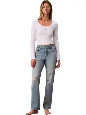 Calvin Klein High Rise Straight Jeans - Riverside