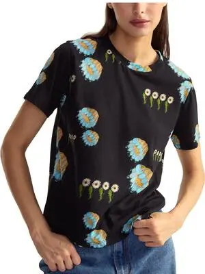 Cynthia Rowley T-shirt - Black Floral