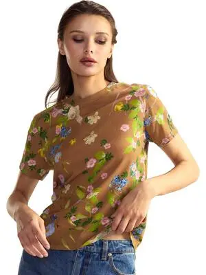 Cynthia Rowley T-Shirt Gold Floral