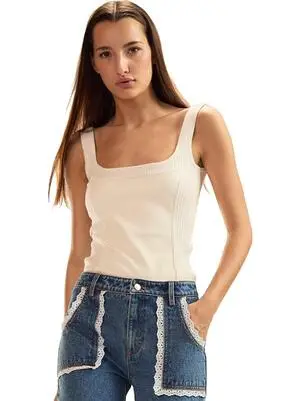 Cynthia Rowley Tribeca Vegan Leather Tank - White