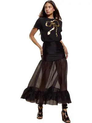 Cynthia Rowley Silk Maxi Skirt - Black