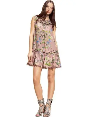 Cynthia Rowley Lilie Floral Silk Mini Dress - Mauve Floral