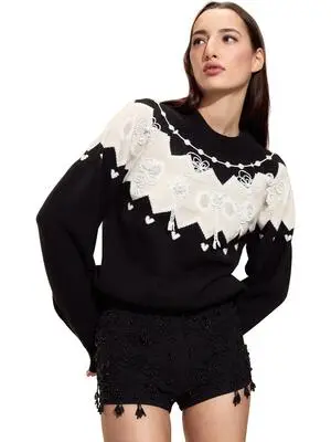 Cynthia Rowley Milei Beaded Sweater - Black