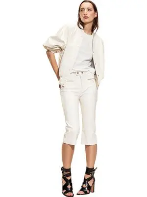 Cynthia Rowley Downtown Leather Capris - White