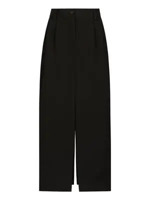Dolce & Gabbana Wool Gabardine Tuxedo Pencil Skirt - Black