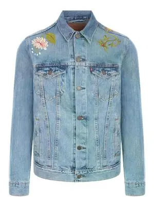 LEVI'S Floral Embroidered Denim Jacket - Blue