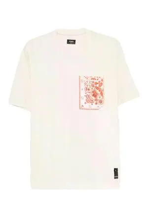 Fendi Floral-print T-shirt - Neutrals