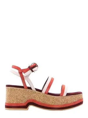 FERRAGAMO Mysen Wedge Sandals - Red