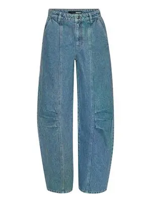 ROTATE BY BIRGER CHRISTENSEN Paneled Straight Leg Jeans - Blue