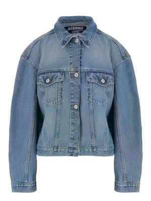 Jacquemus Belted Denim Jacket - Blue