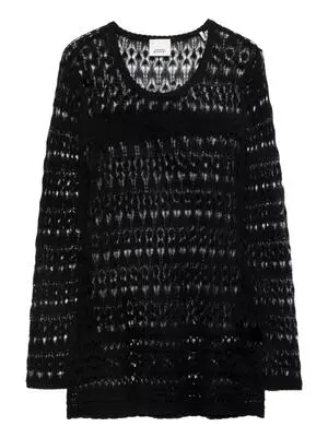 Isabel Marant Crochet Bell-sleeve Top - Black